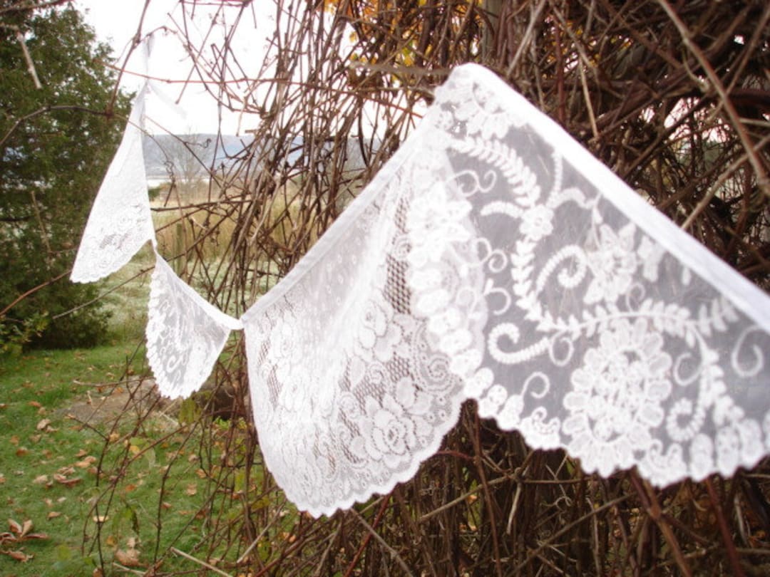 A Handmade Vintage Cotton Lace Bunting/banners/ Shipping Included - Etsy