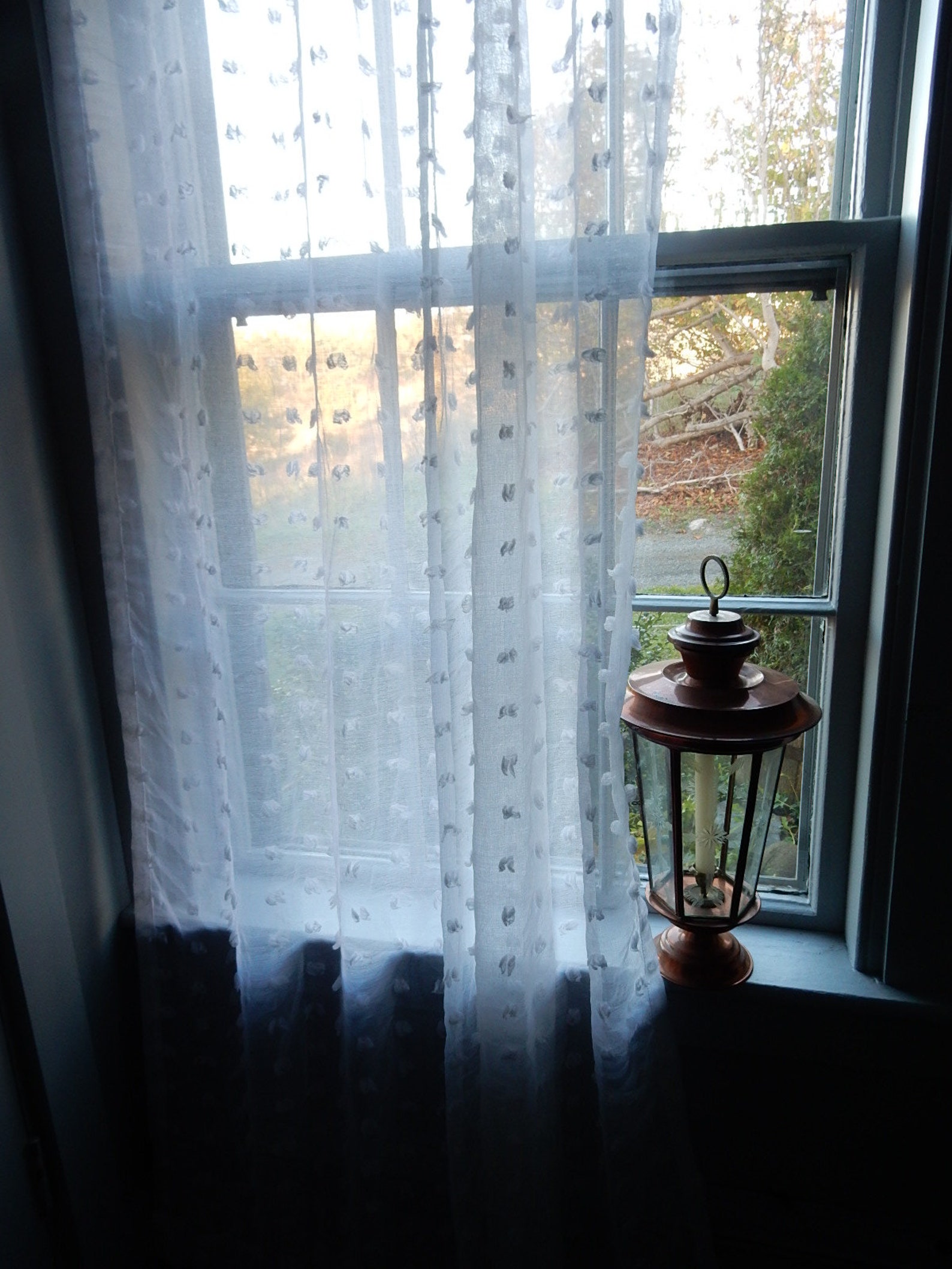 Large Flocked Net Curtain/retro Style Curtain/dkny - Etsy Canada