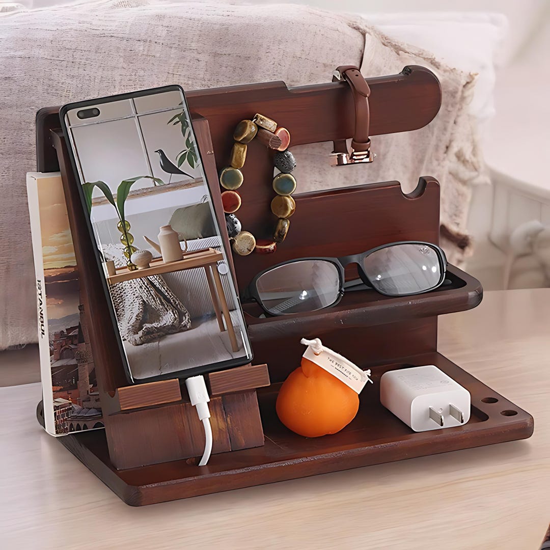 Wooden Docking Station – Stylish & Functional Organizer for Phone ...