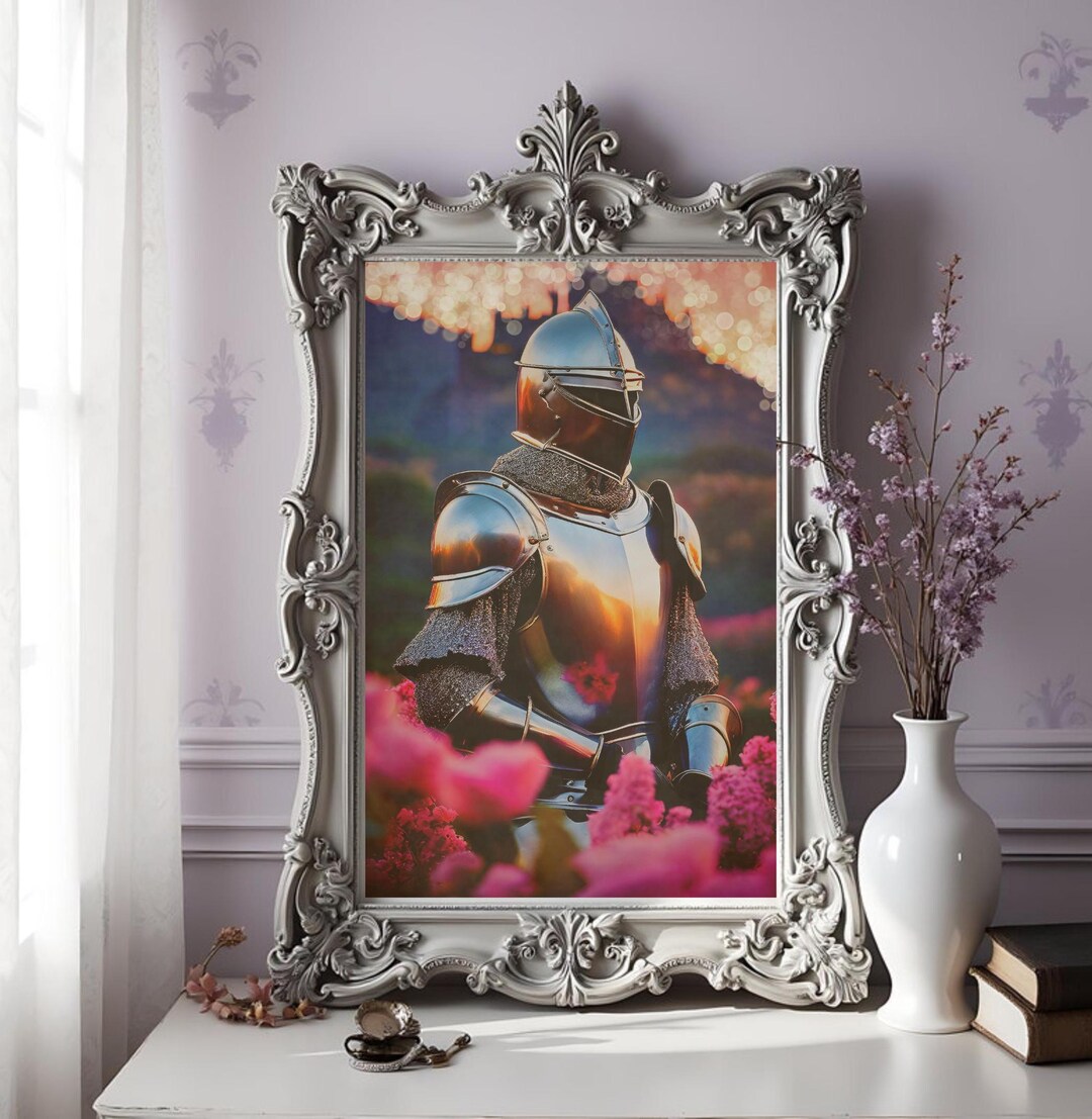 Medieval Knight Art – Fantasy Romantic Wall Decor, Castlecore Digital ...