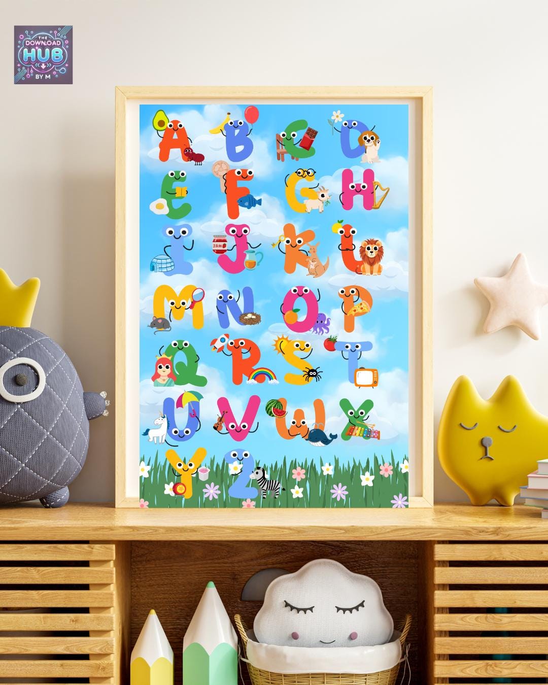 Kids Alphabet Poster | Fun & Colorful ABC Wall Art | Digital Download ...