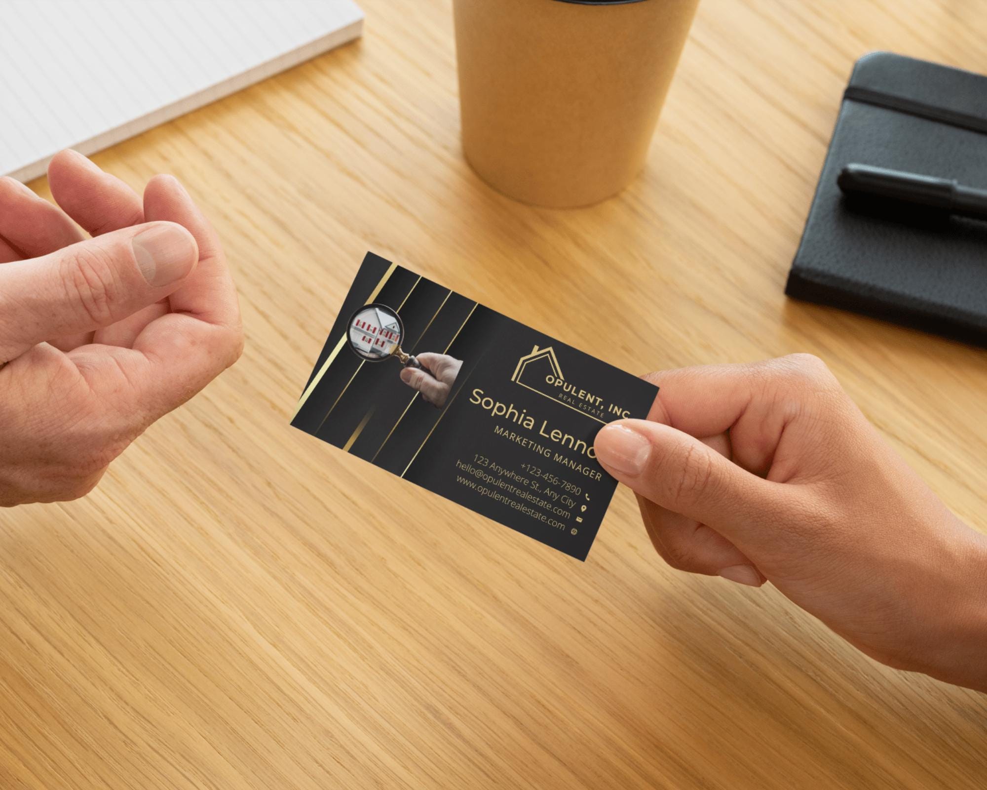 Luxury Real Estate Business Card | Editable Realtor Business Card ...