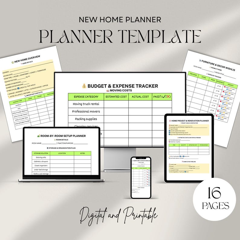 New Home Planner Printable | Room Setup, Décor Ideas, Furniture Layout ...
