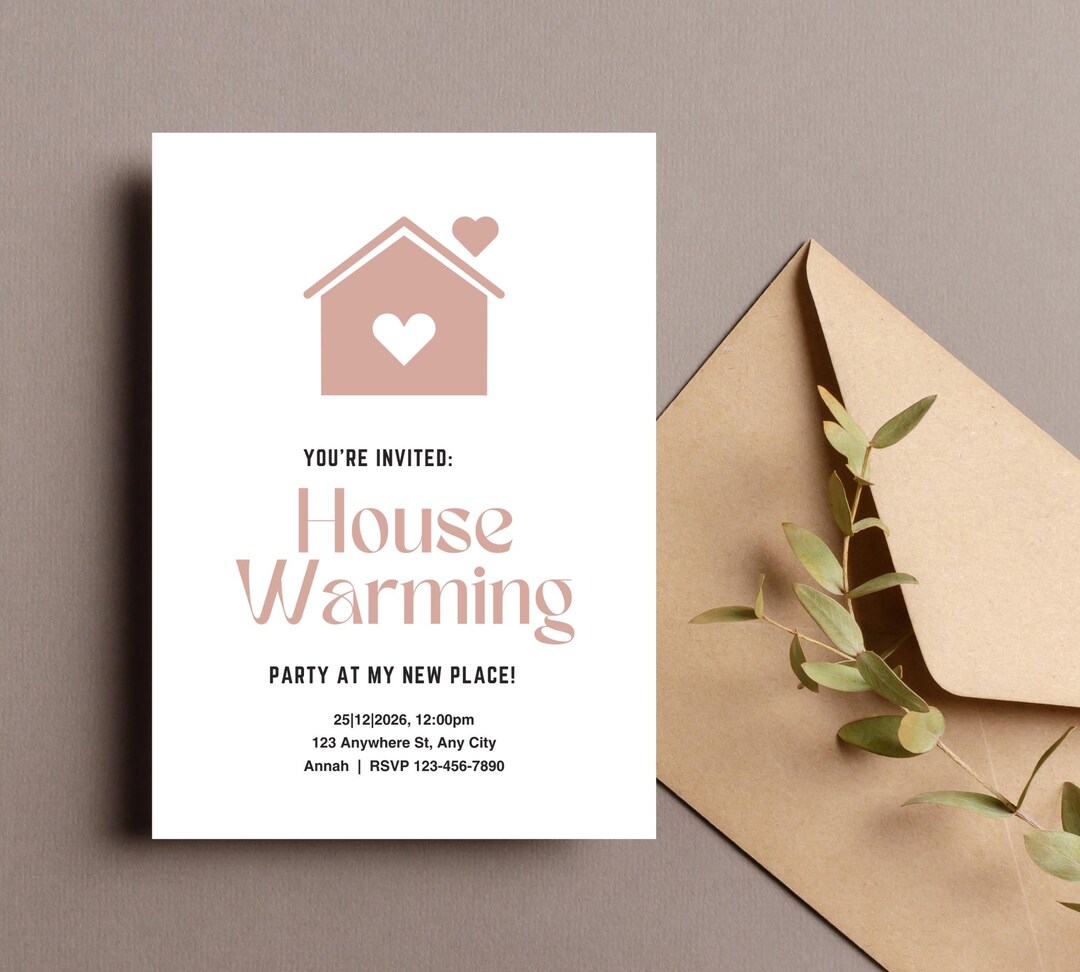 Modern House Warming Party Invitation | Editable House Warming ...