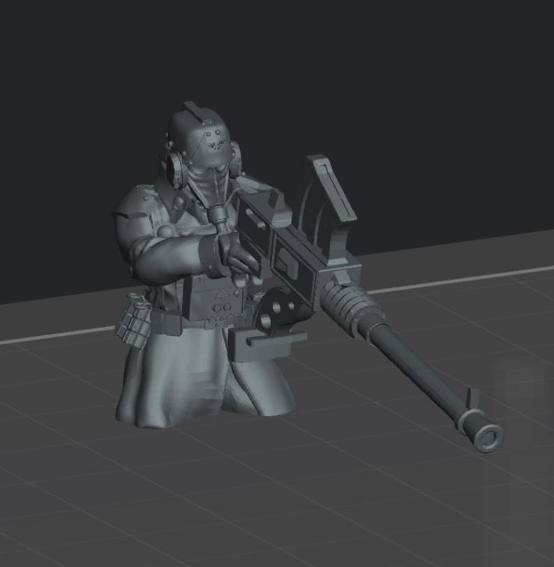 Imperial Krieg Korps Tank Commander and Heavy Stubber + Gunner ...