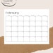 Blank 12 Month Minimalist Calendar Printable PDF Instant Download 11 X ...