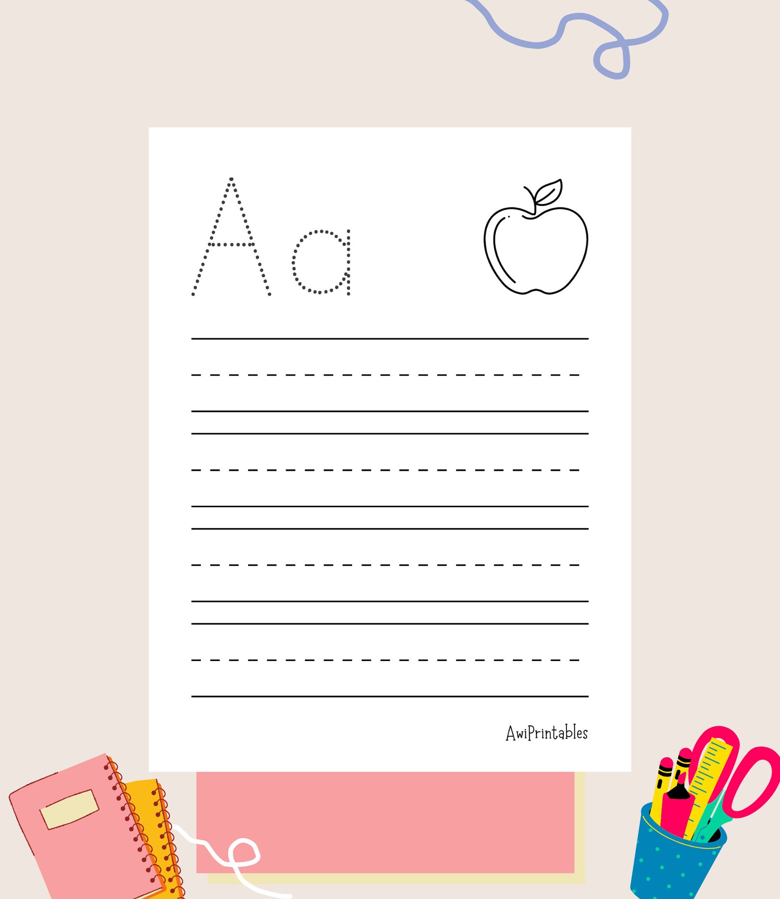 Alphabet Trace and Write Worksheet | Printable PDF | Instant Download ...