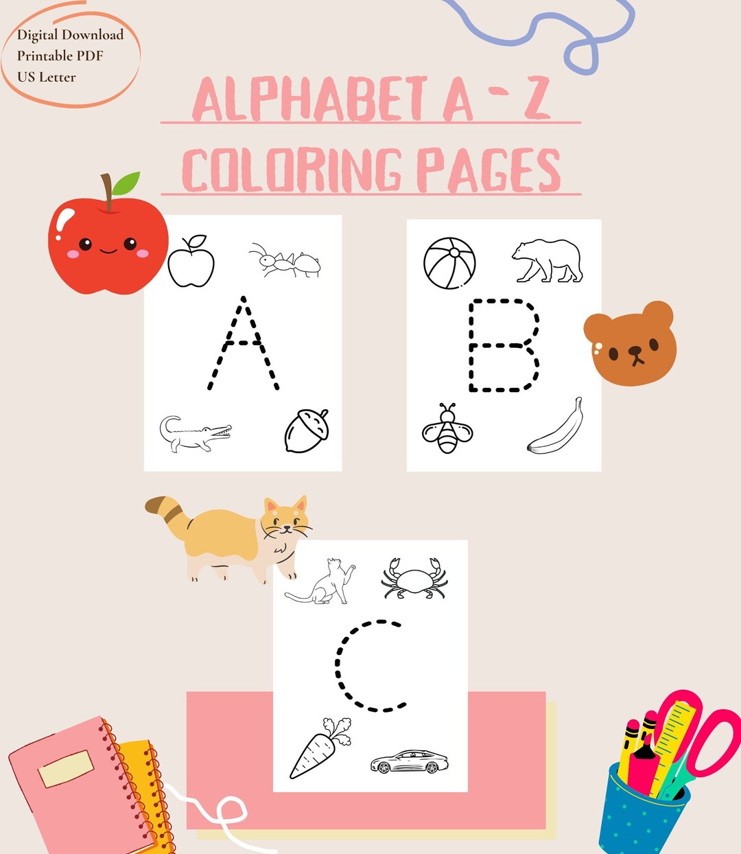 Alphabet Trace and Color | Coloring Pages | Toddler & Preschool ...