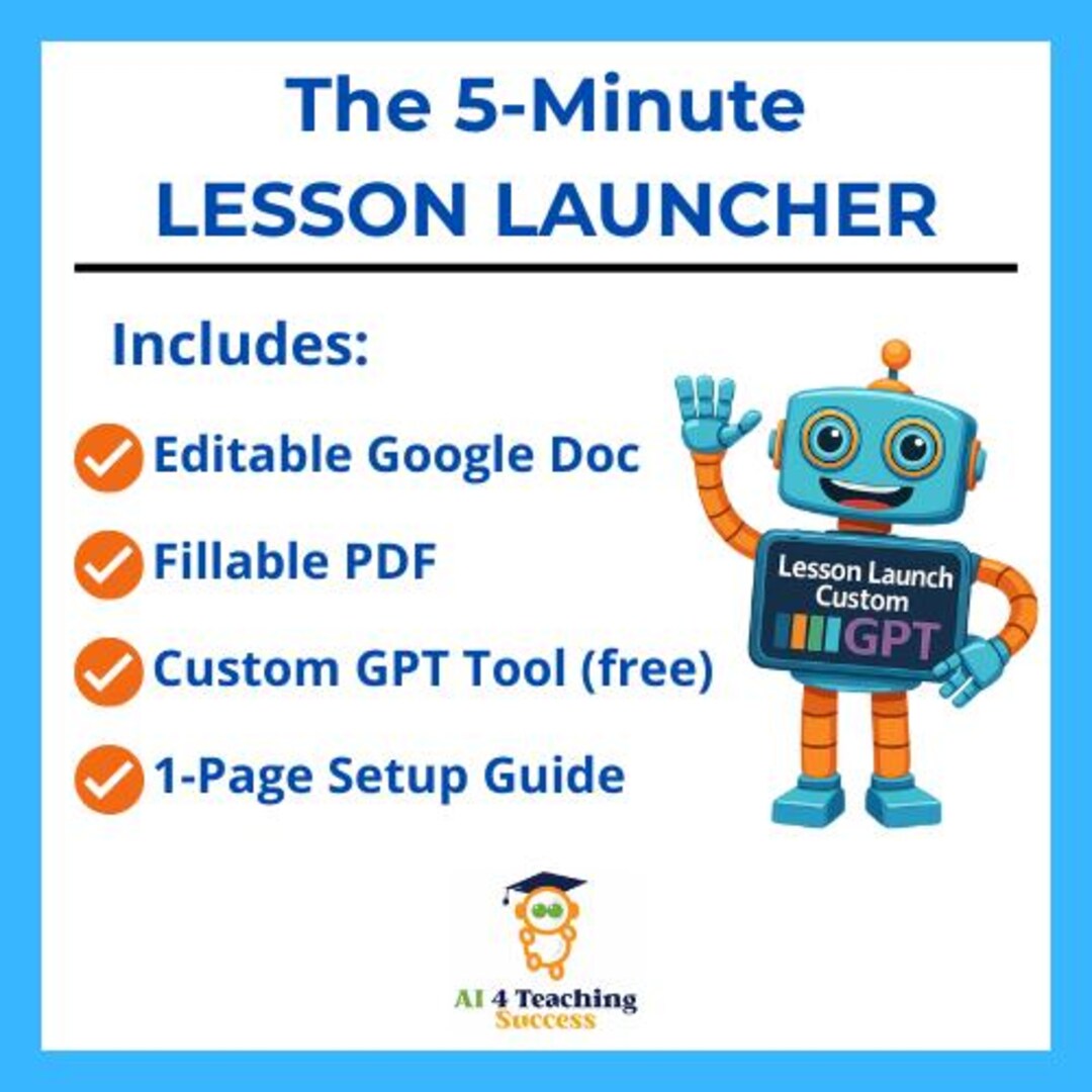 5-minute Lesson Launcher for Teachers & Homeschool Parents | Editable ...