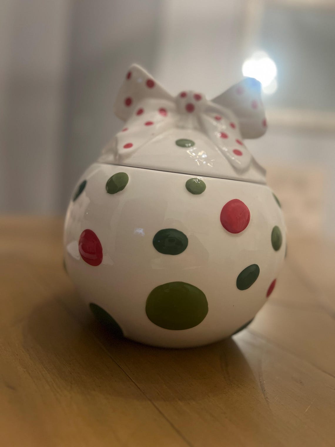 Santa’s Cookies Red and Green Polka Dot Cookie Jar - Etsy
