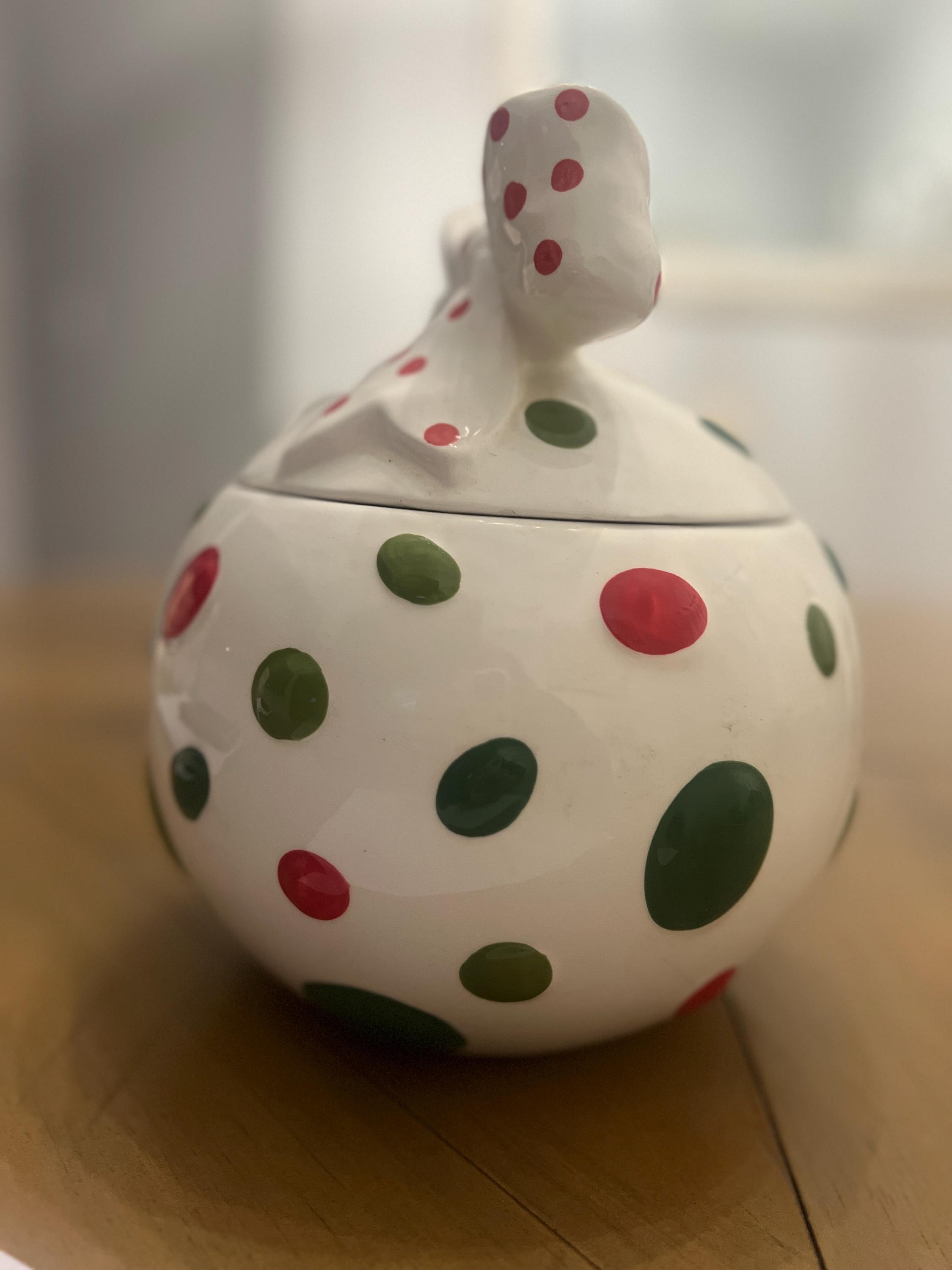 Santa’s Cookies Red and Green Polka Dot Cookie Jar - Etsy