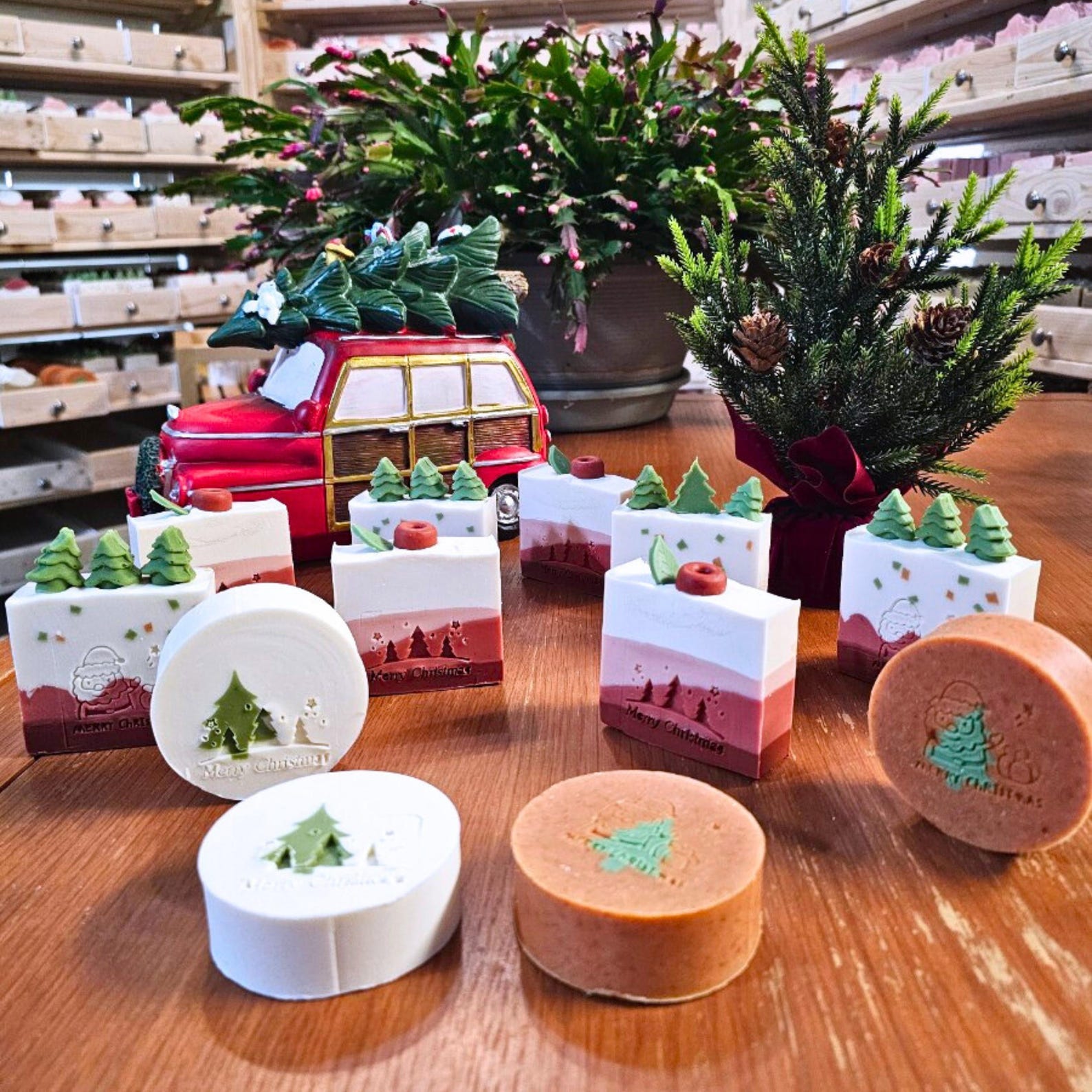 Christmas Handmade Soap Bar With Soap Dish, All Natural Soap, Made in ...