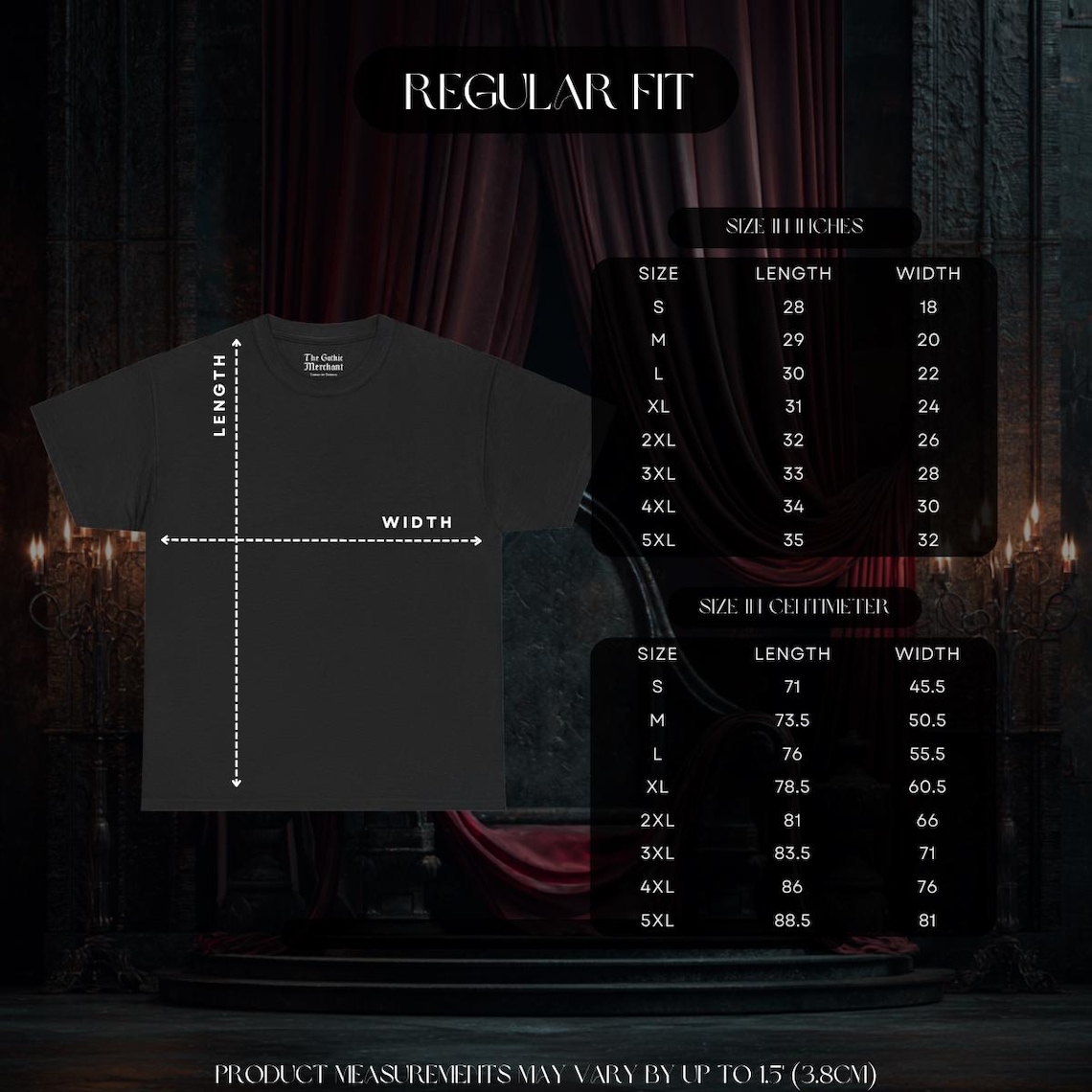 Goth Embroidered T-shirt | Unisex Heavy Cotton, Vampire Tee, Gothic ...