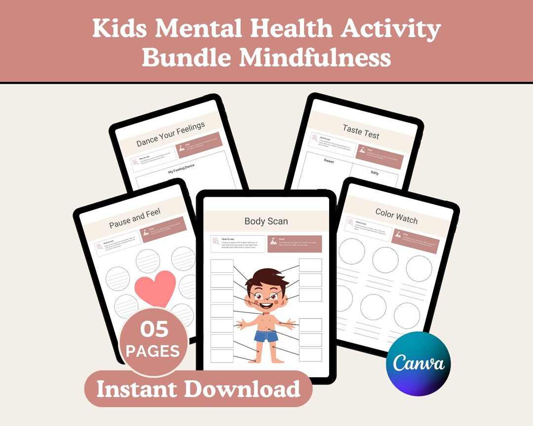 Body Scan Worksheet, Mindfulness Activity for Kids, Editable Canva ...