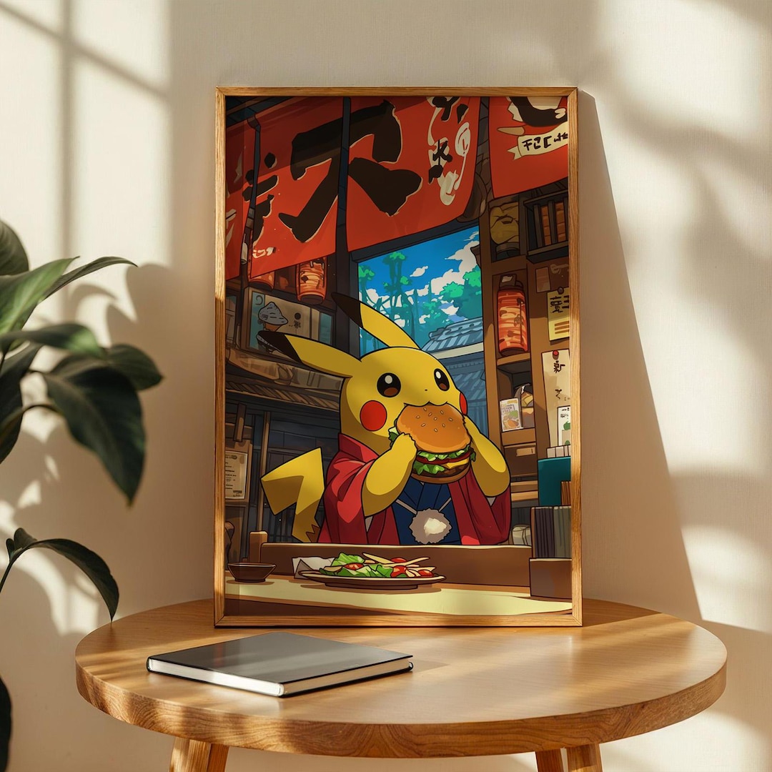 Pikachu Poster Anime Decor Anime Wall Art Pokémon Gift Anime Room Decor ...