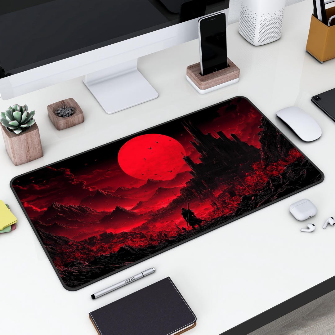 Brave Samurai Desk Mat, Desk Decor Gaming Bedroom Decor Colorful Desk ...