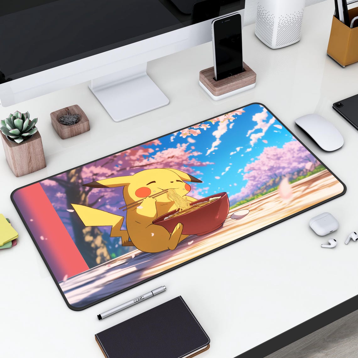 Pikachu Desk Mat, Pokémon Decor, Anime Desk Mat, Geek Home Decor, Anime ...