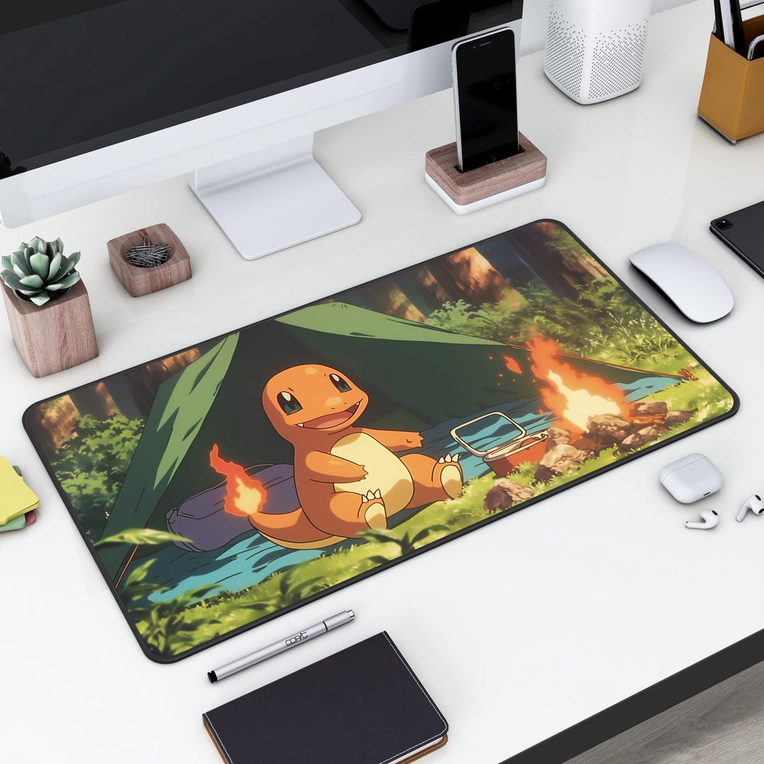 Charmander Desk Mat Pokémon Decor Anime Desk Mat Anime Fan Gift Anime ...