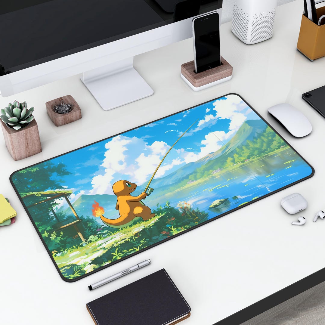 Charmander Desk Mat, Pokémon Decor, Anime Desk Mat, Anime Fan Gift ...