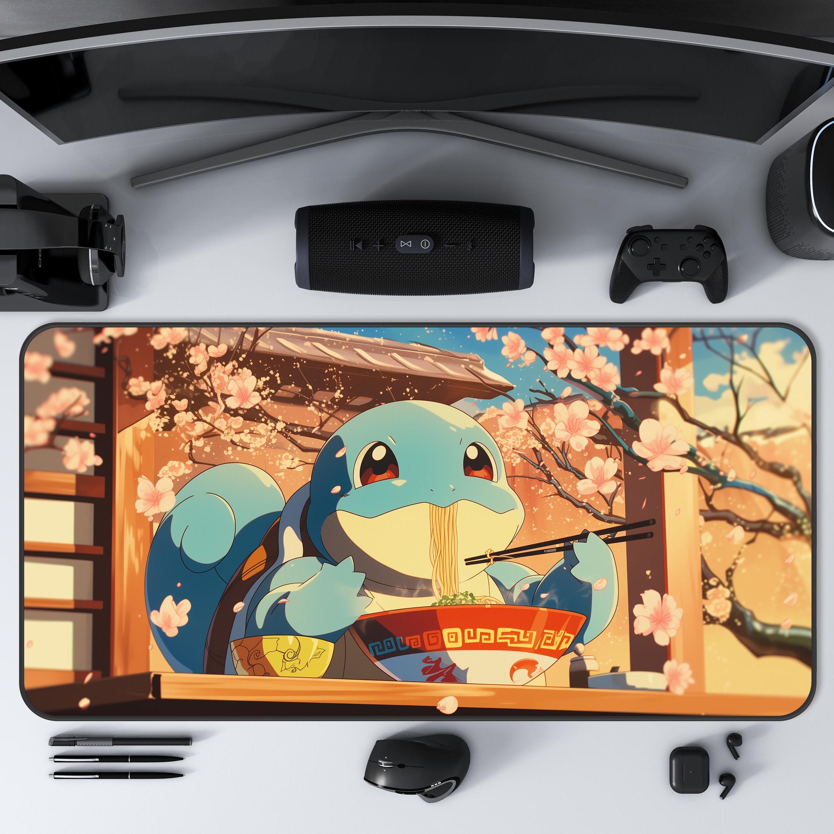 Squirtle Desk Mat, Pokémon Decor, Anime Desk Mat, Geek Home Decor ...