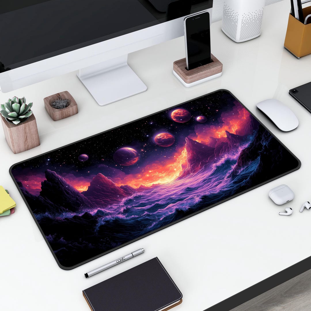 Planets Desk Mat, Colorful Desk Mat Decor Desk Mat for Keyboard Laptop ...