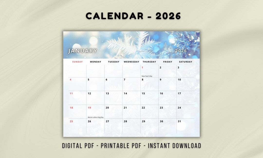 2026 Printable Wall Calendar Bundle A4 Letter Size Monday & Sunday ...