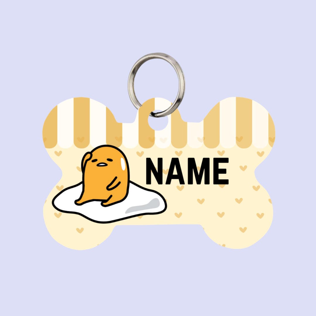 Gudetama Id Tag for Dogs and Cats or Keychain | Personalized - Etsy