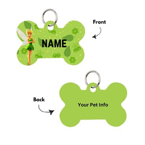 Tinker Bell Pet Id Tag for Dogs and Cats or Keychain | Personalized - Etsy
