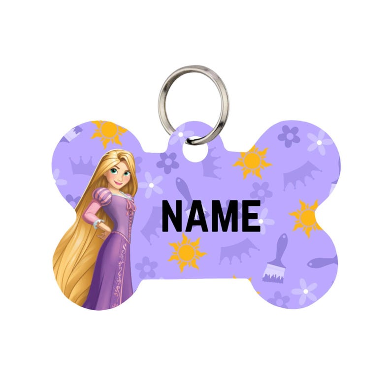 Rapunzel Pet Id Tag for Dogs and Cats or Keychain | Personalized - Etsy
