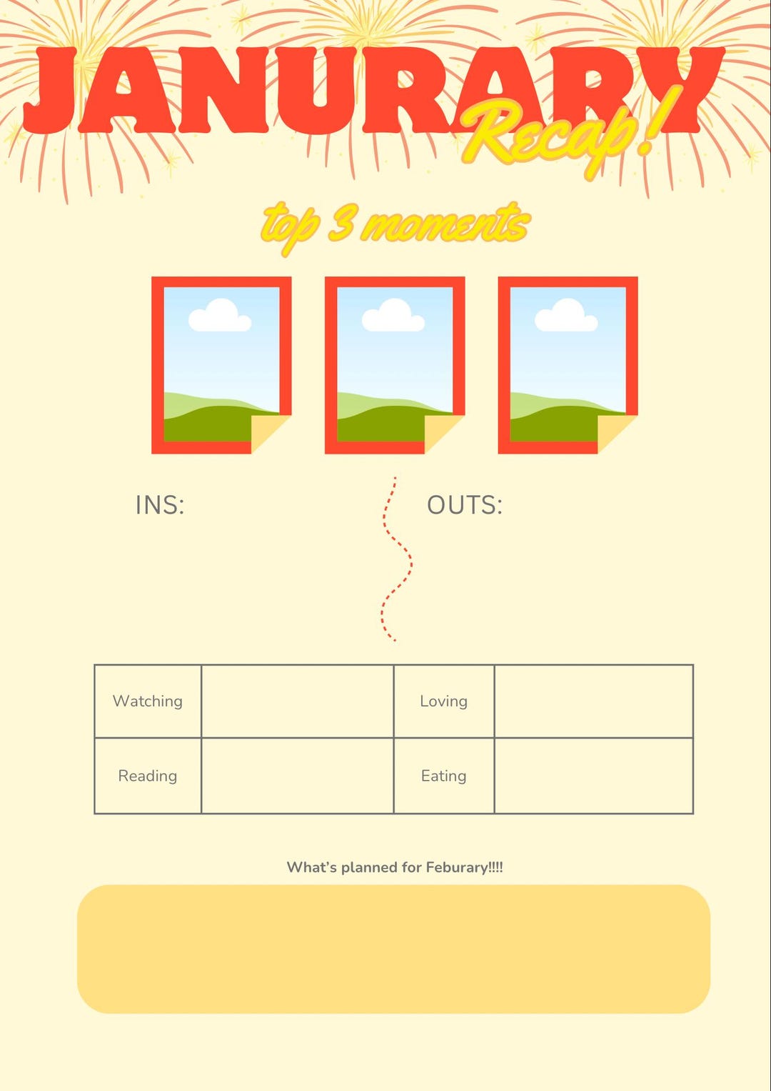 Monthly Recap Templates - Stay Connected With Friends & Family - Etsy