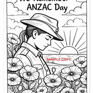 ANZAC Day Colouring Pages for Kids Printable PDF, Remembrance Day ...