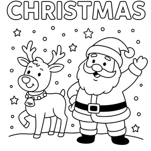 Merry Christmas & Happy New Year Coloring Pages for Kids | A4 Printable Holiday Activity Sheets ...