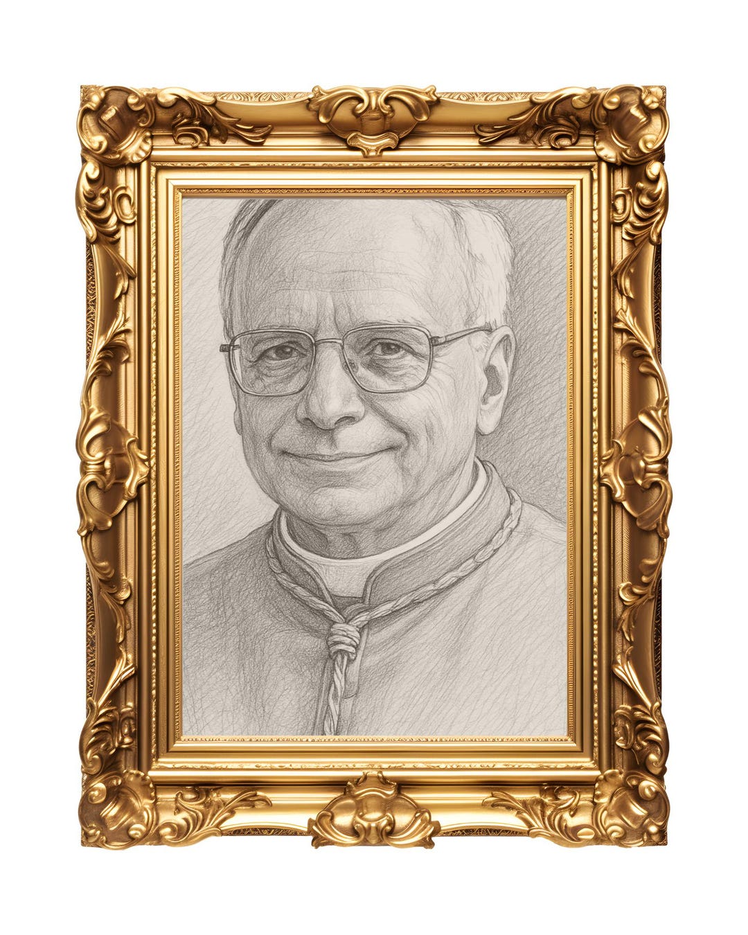 Pope Leo XIV Pencil Drawing | Catholic Digital Print | Religious Wall ...