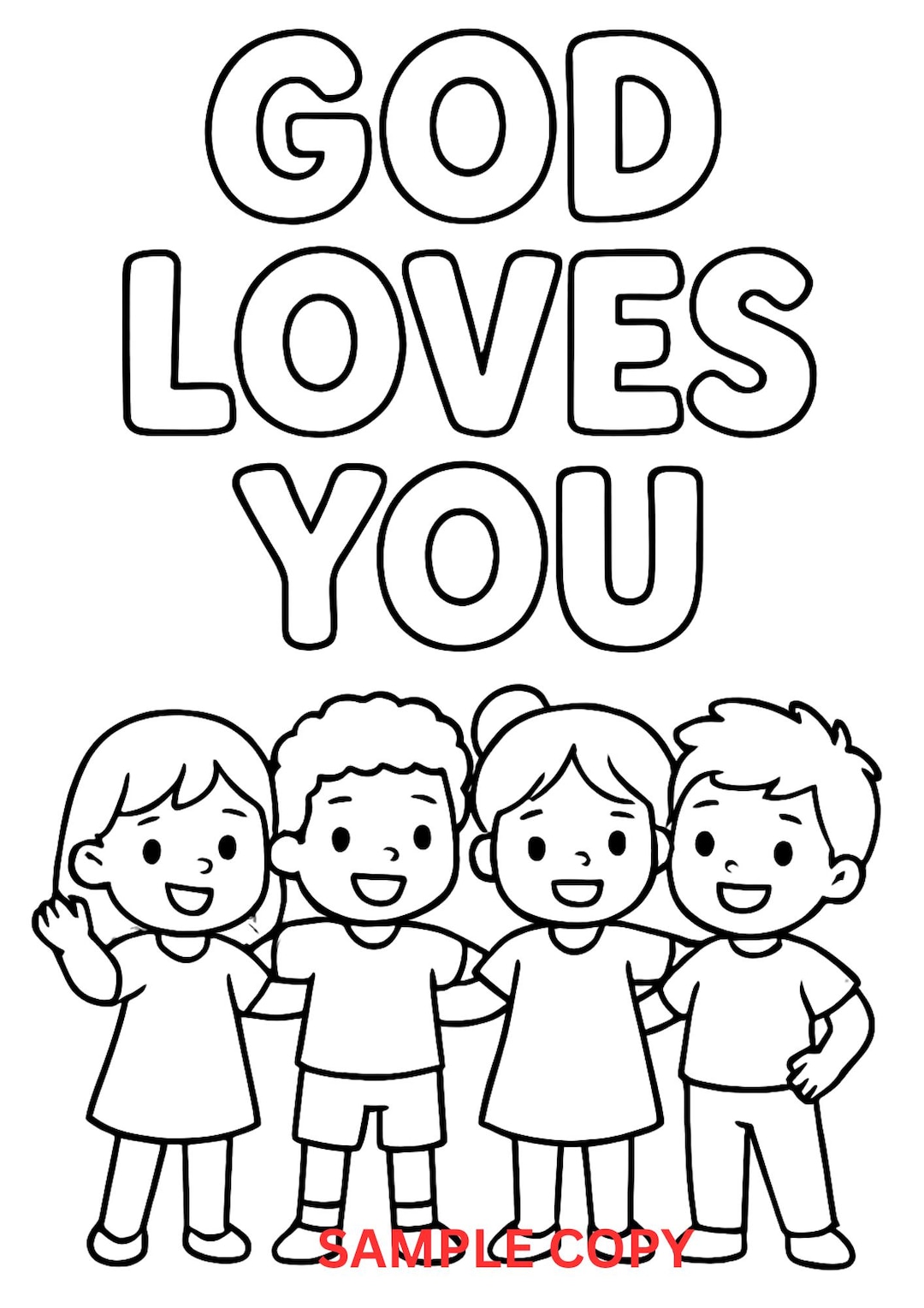 God Loves You Coloring Pages | Christian Printable for Kids | Bible ...