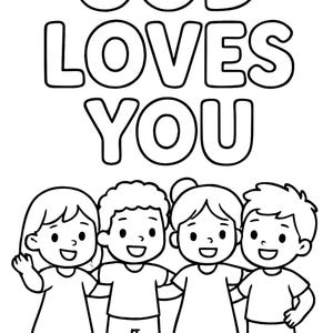 God Loves You Coloring Pages | Christian Printable for Kids | Bible ...
