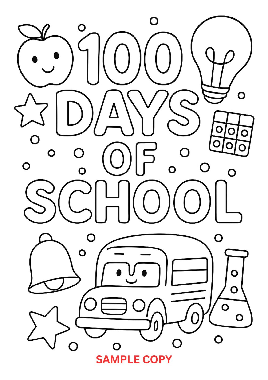 100 Days of School Coloring Pages – Printable 2-page Bundle | Kids ...