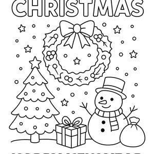 Merry Christmas & Happy New Year Coloring Pages for Kids | A4 Printable Holiday Activity Sheets ...