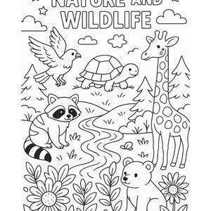 Nature and Wildlife Coloring Pages for Kids – 4 Page Printable PDF ...