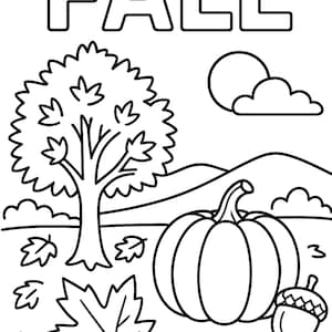 FALL Season Coloring Pages for Kids – 2 Page Printable Bundle, Fall ...