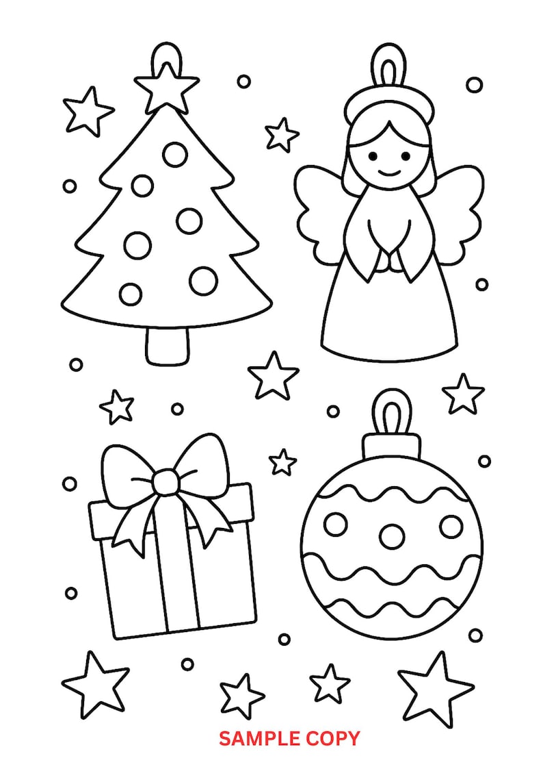 Christmas Tree Ornament Coloring Page Printable PDF | Kids Holiday ...