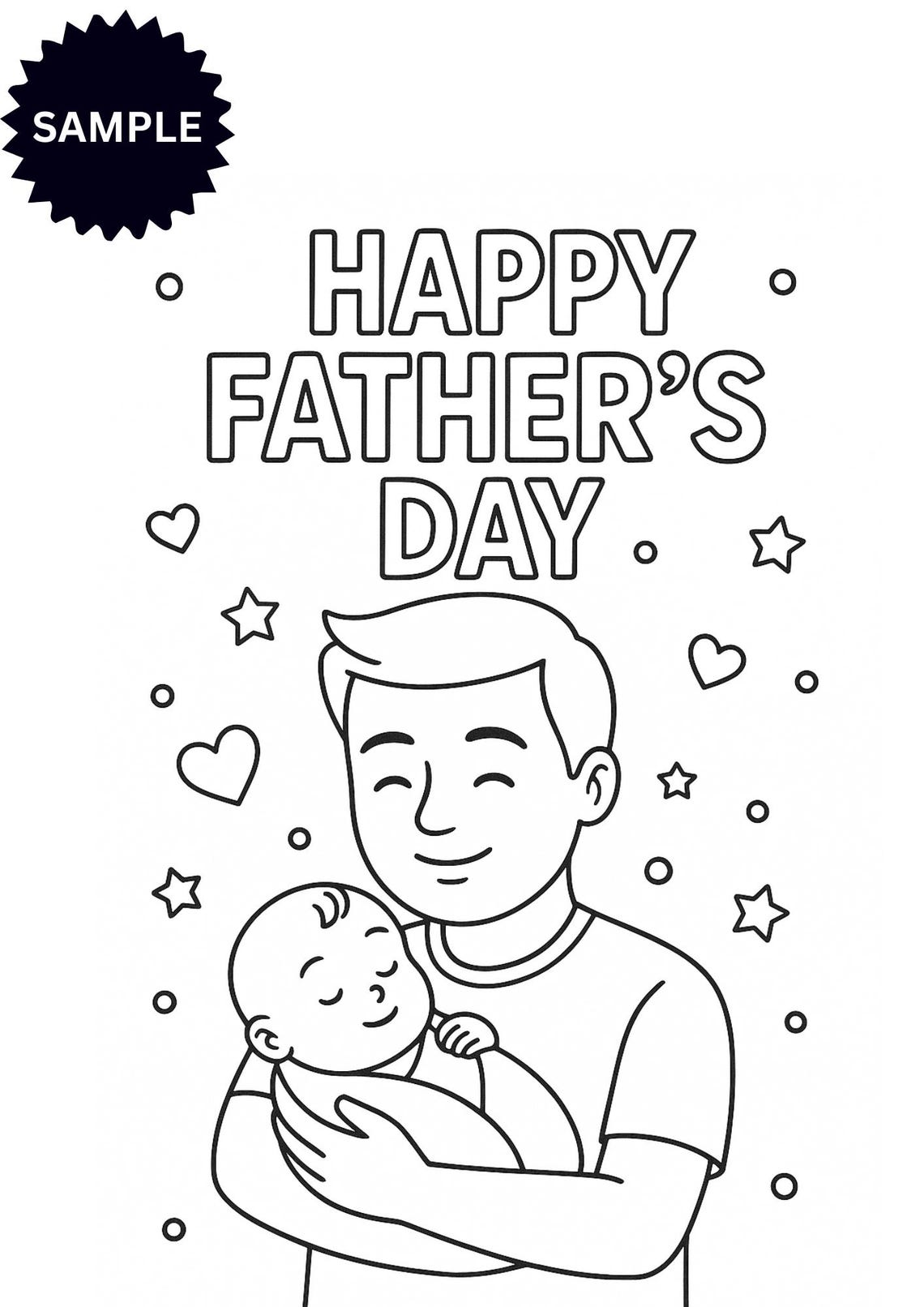 Father's Day Coloring Pages | Father's Day Printable Bundle - Etsy