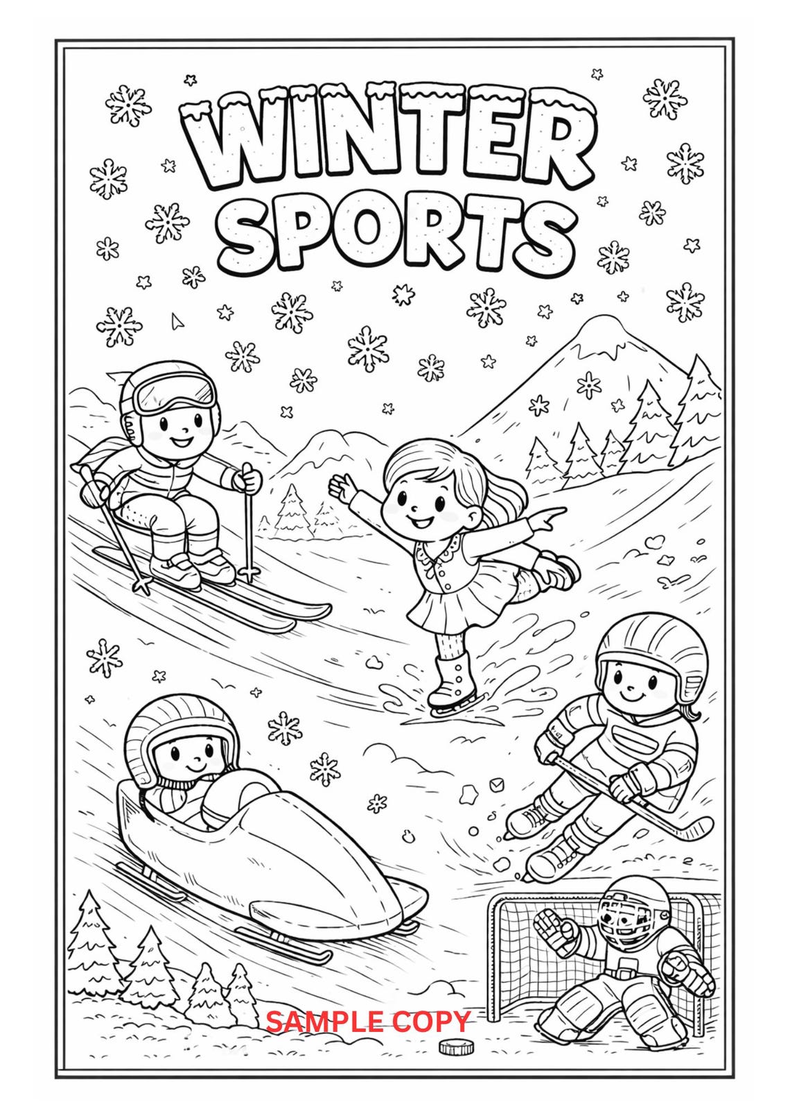 Winter Sports Coloring Pages for Kids | Winter Games Classroom ...