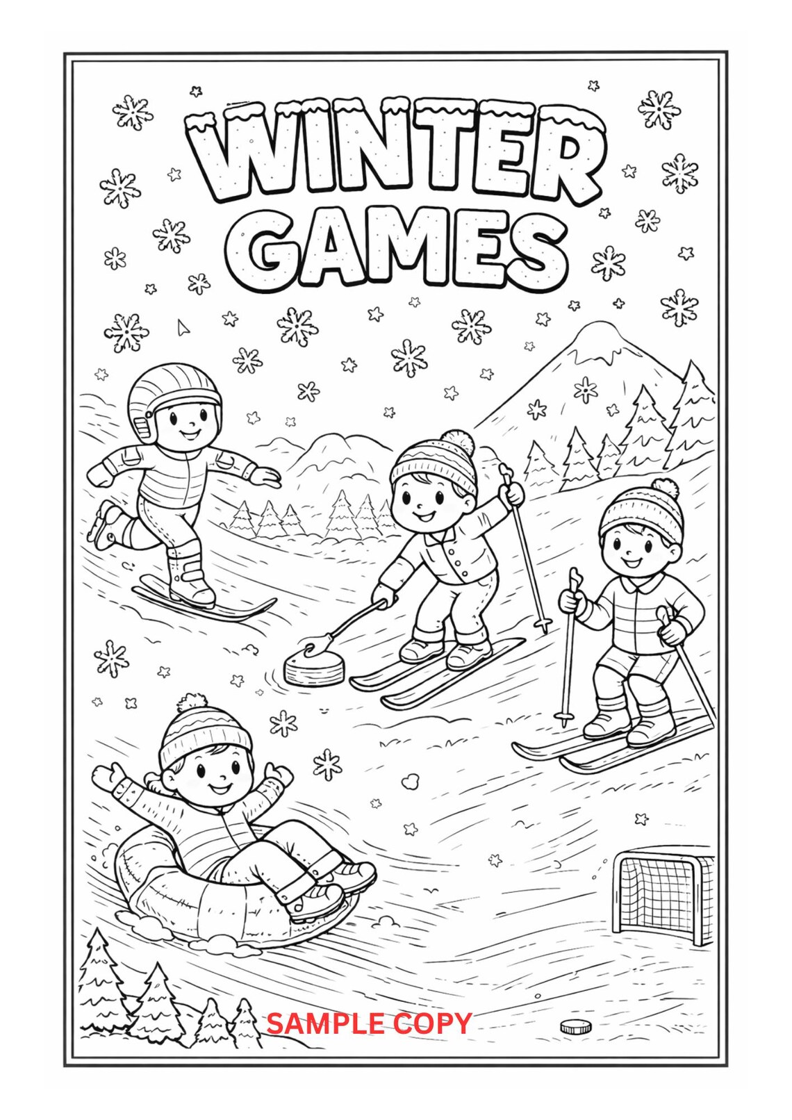 Winter Sports Coloring Pages for Kids | Winter Games Classroom ...