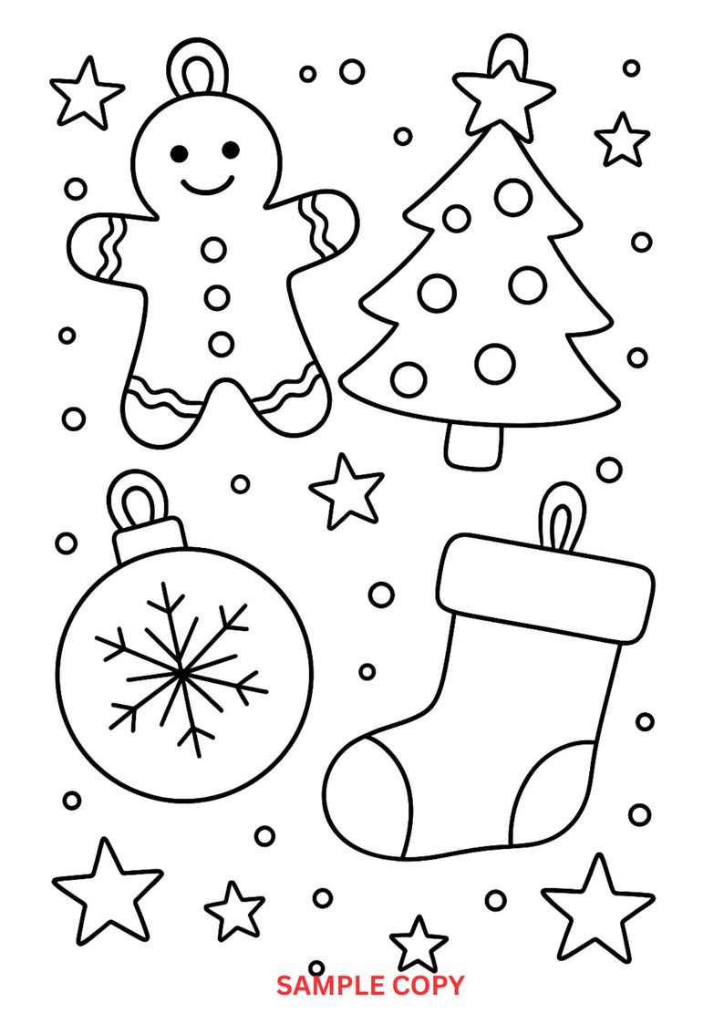 Christmas Tree Ornament Coloring Page Printable PDF | Kids Holiday ...