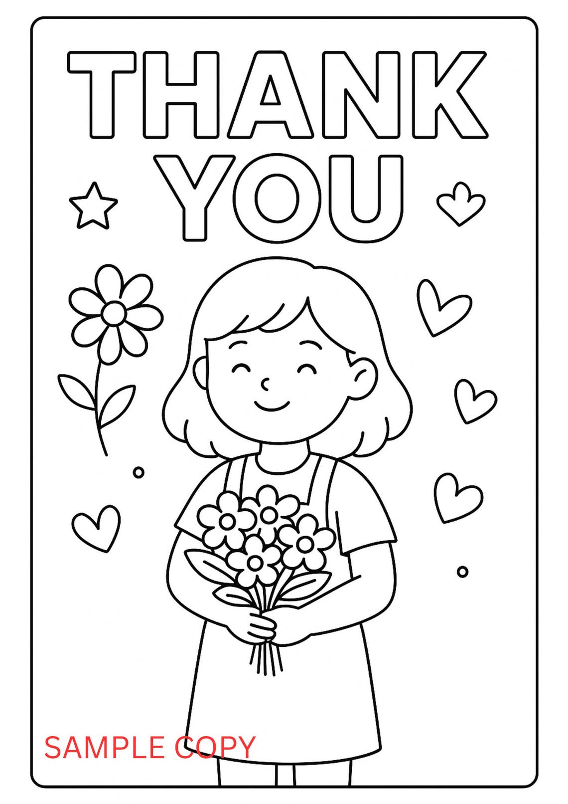 Thank You Coloring Pages Bundle for Kids – 2 Printable PDF Sheets (boy ...