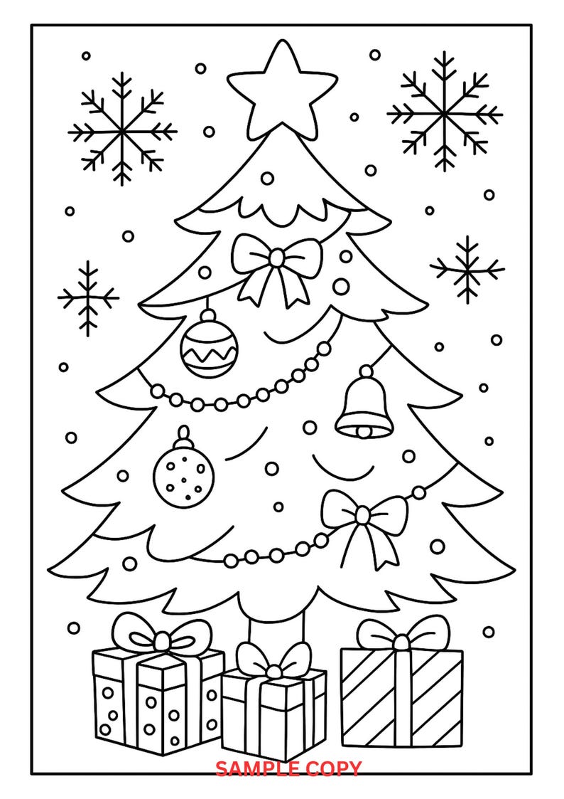 Christmas Tree Ornament Coloring Page Printable PDF | Kids Holiday ...