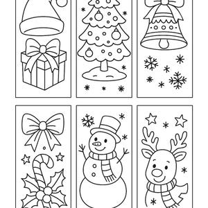 Christmas Bookmark Coloring Pages | Printable Holiday Bookmarks for ...