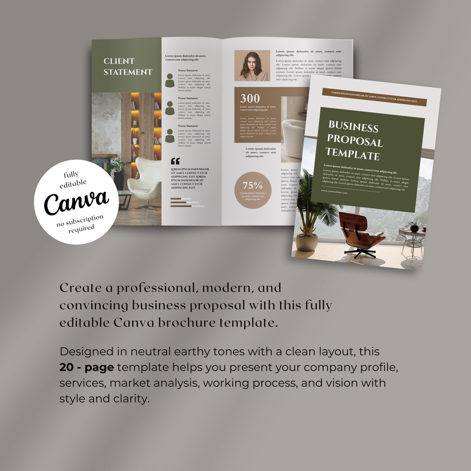 Business Proposal Booklet Template: Minimalist Startup Brochure Design ...