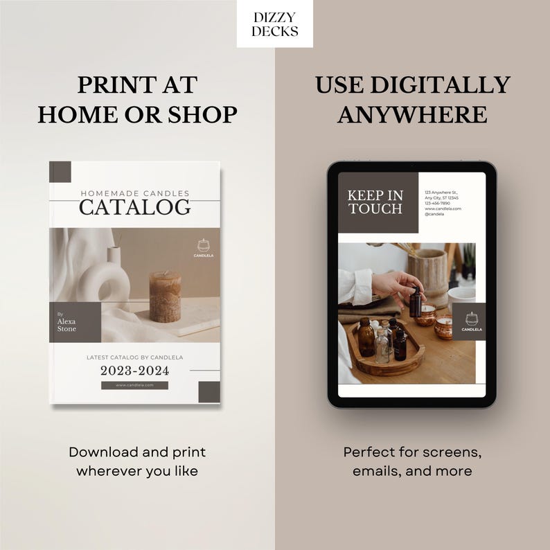 Minimal A5 Booklet | A4 Catalog Template | 12-page Editable Canva ...