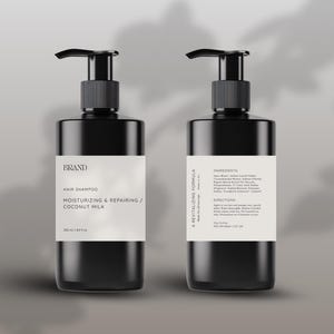 Minimalist Shampoo Bottle Label Template | Custom Canva Design | 8×3.5 ...